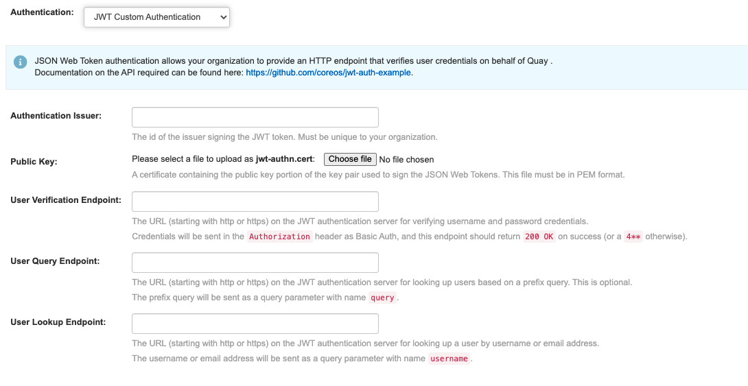 Configure Project Quay